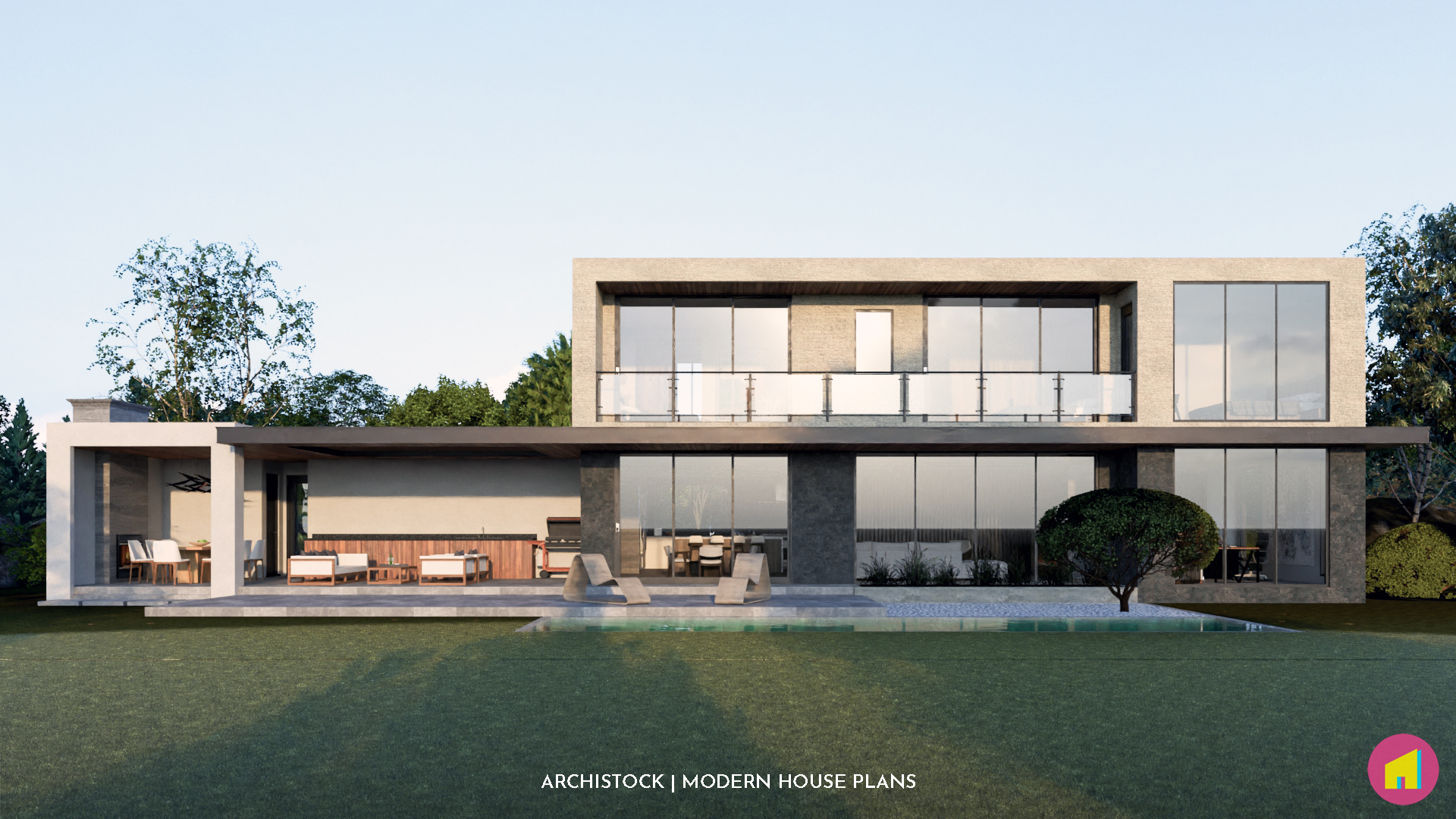 5-Bedroom Modern Minimalist House Plan - ANK STUDIO House Plans