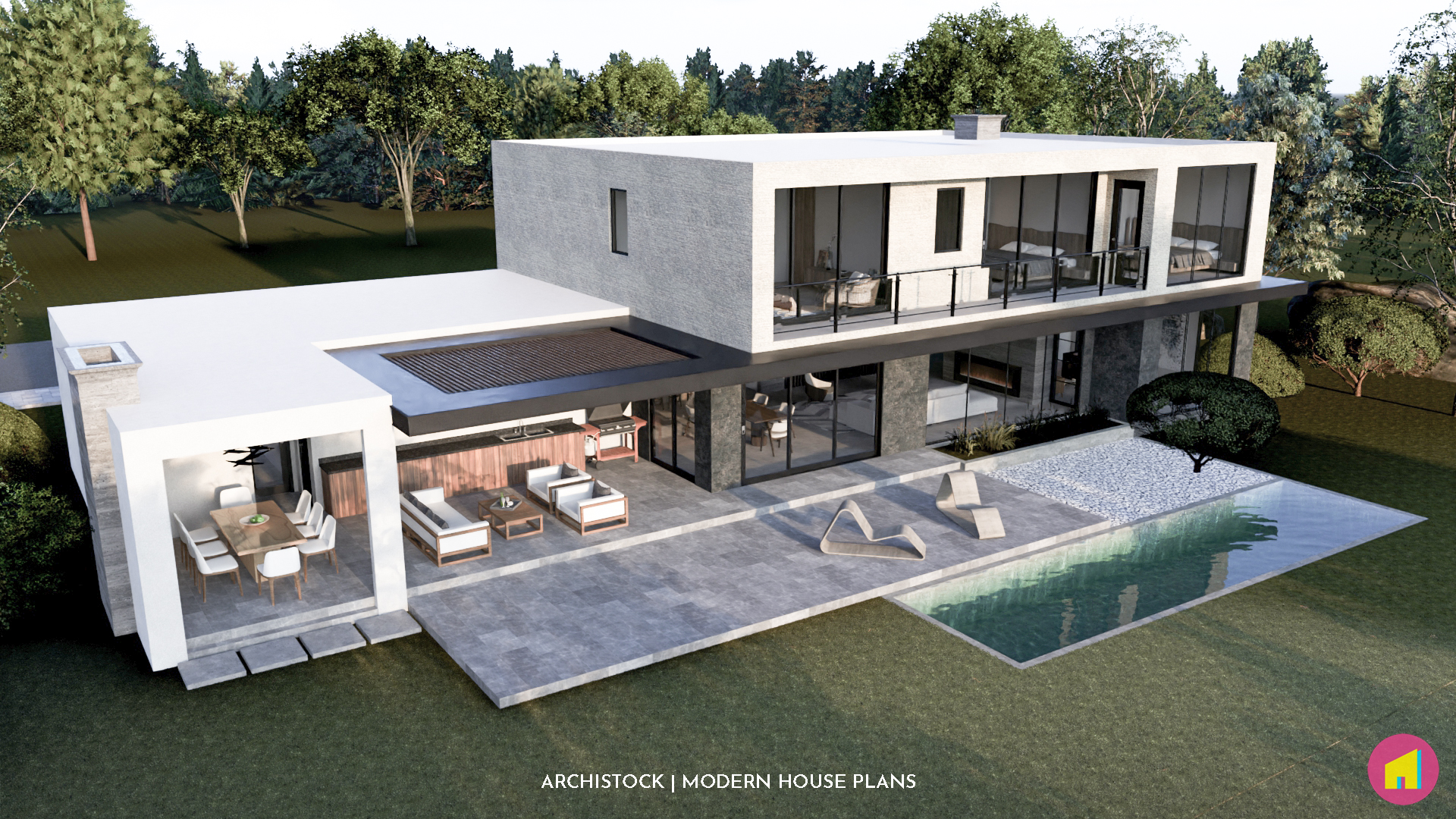 5-Bedroom Modern Minimalist House Plan - ANK STUDIO House Plans