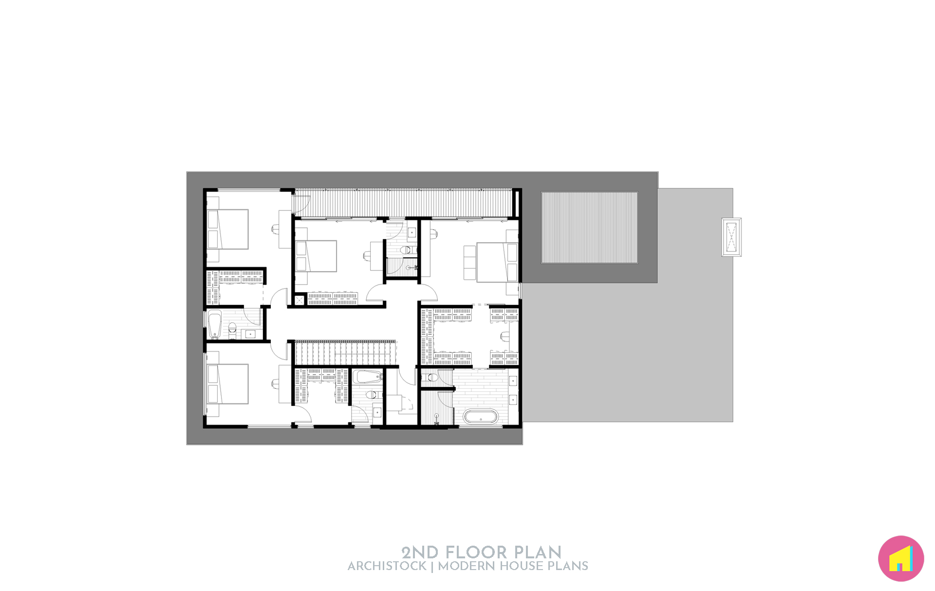 5-Bedroom Modern Minimalist House Plan - ANK STUDIO House Plans