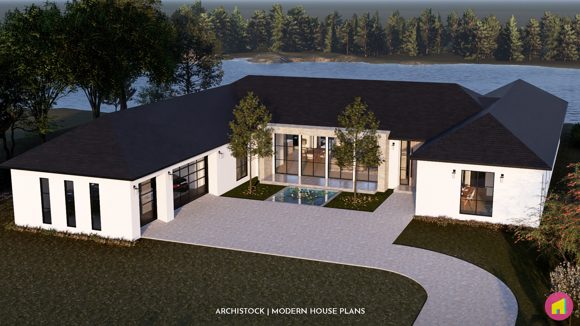Modern Ranch-Style House - ANK STUDIO House Plans