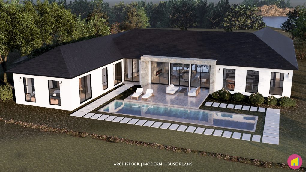 Modern Ranch-Style House - ANK STUDIO House Plans