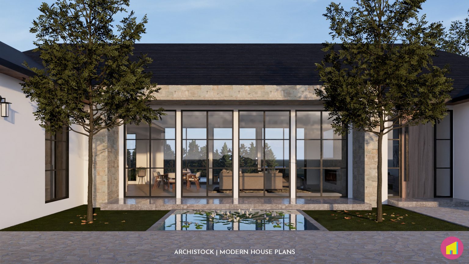 Modern Ranch-Style House - ANK STUDIO House Plans