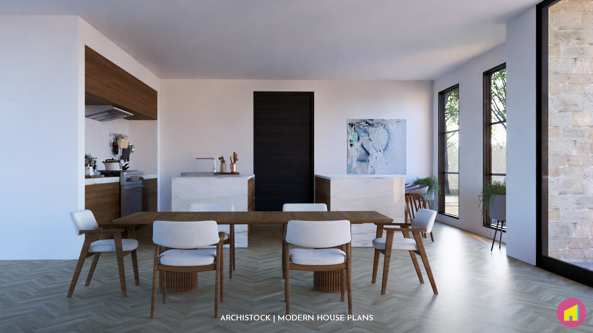 Modern Ranch-Style House - ANK STUDIO House Plans