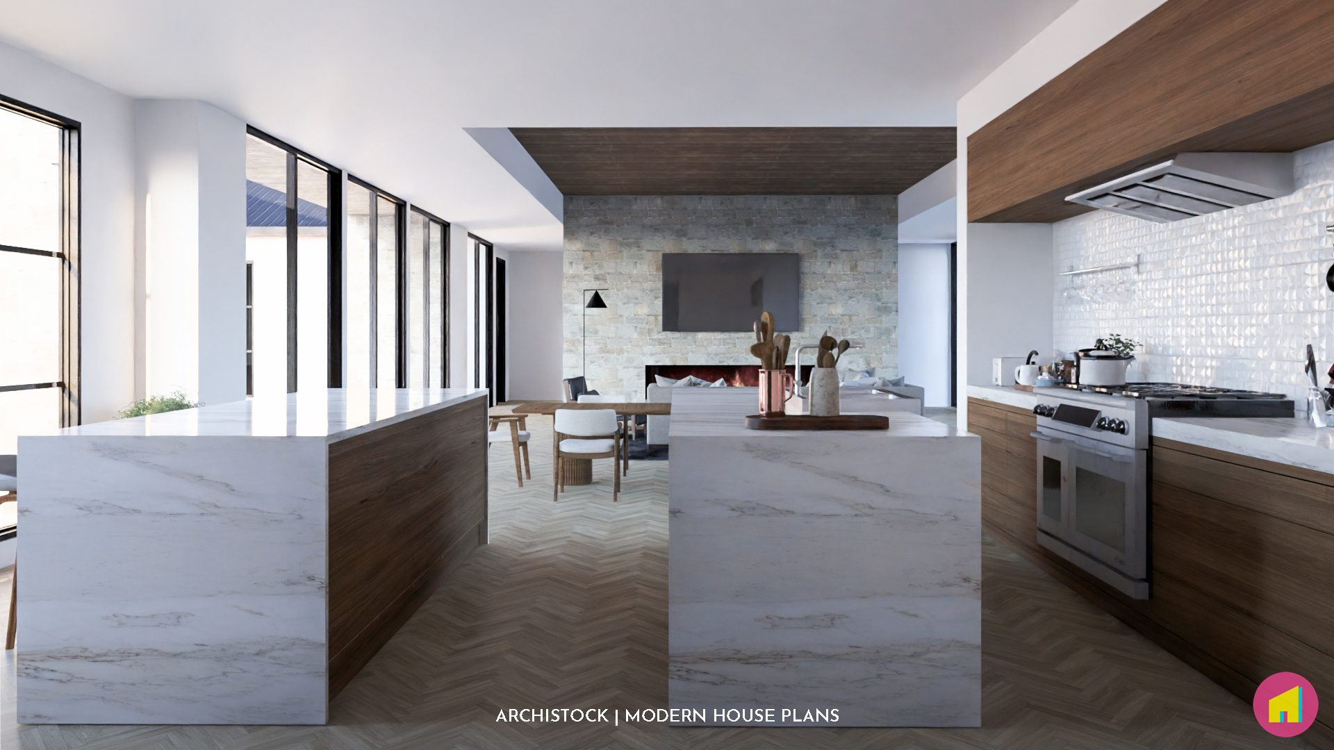 Modern Ranch-Style House - ANK STUDIO House Plans