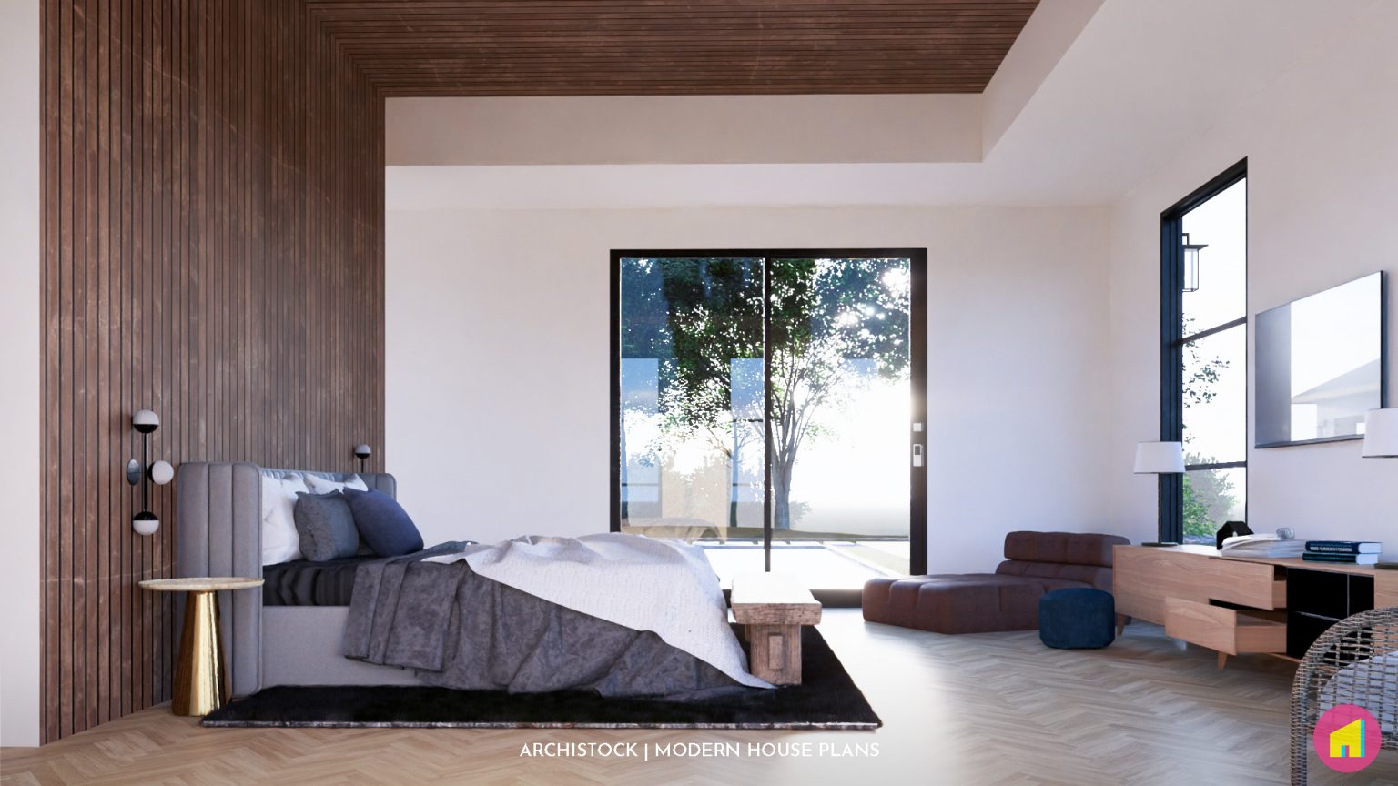 Modern Ranch-Style House - ANK STUDIO House Plans