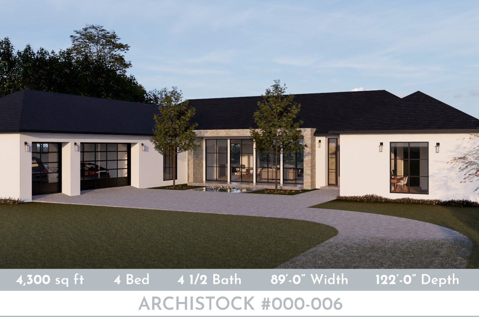 Modern Ranch-Style House - ANK STUDIO House Plans