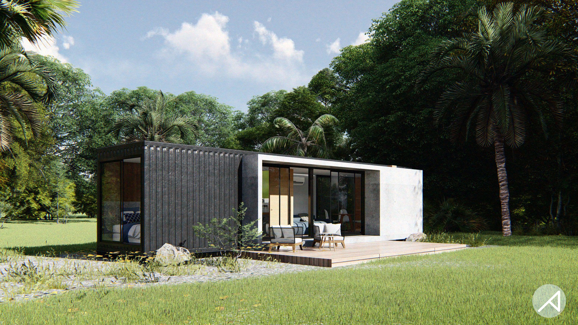 Modern Minimalist Container House Plan - ANK Studio
