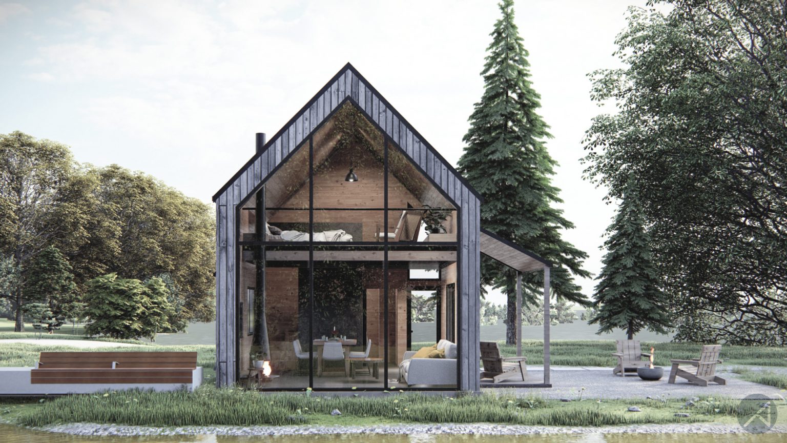 Small Modern Cabin House Plan - Modern House Plans