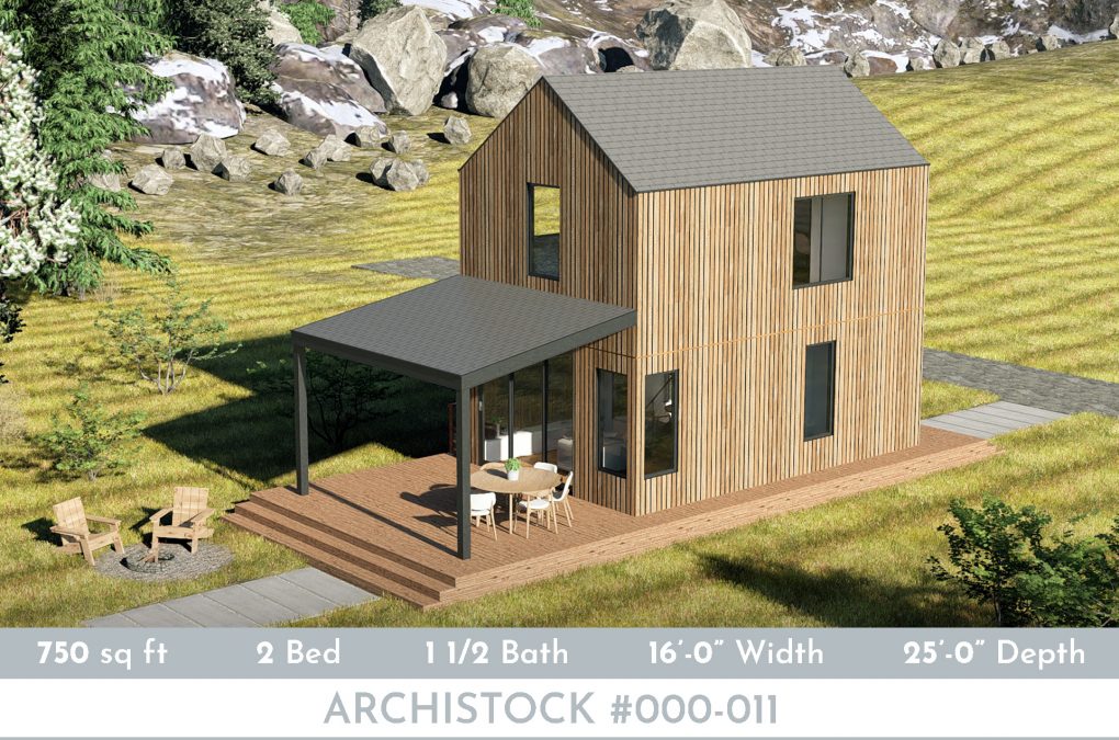750 sq ft Scandinavian Tiny House Plan - ANK STUDIO House Plans