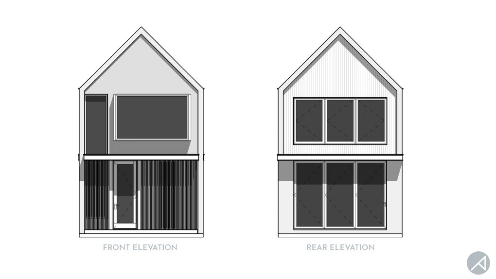 Tiny House Plan Elevations-000-011 - ANK STUDIO House Plans
