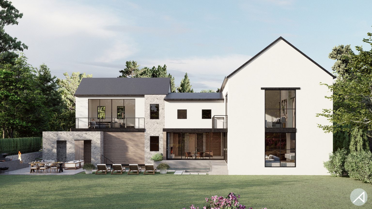 Modern French Contemporary Farmhouse Plan - Modern House Plans