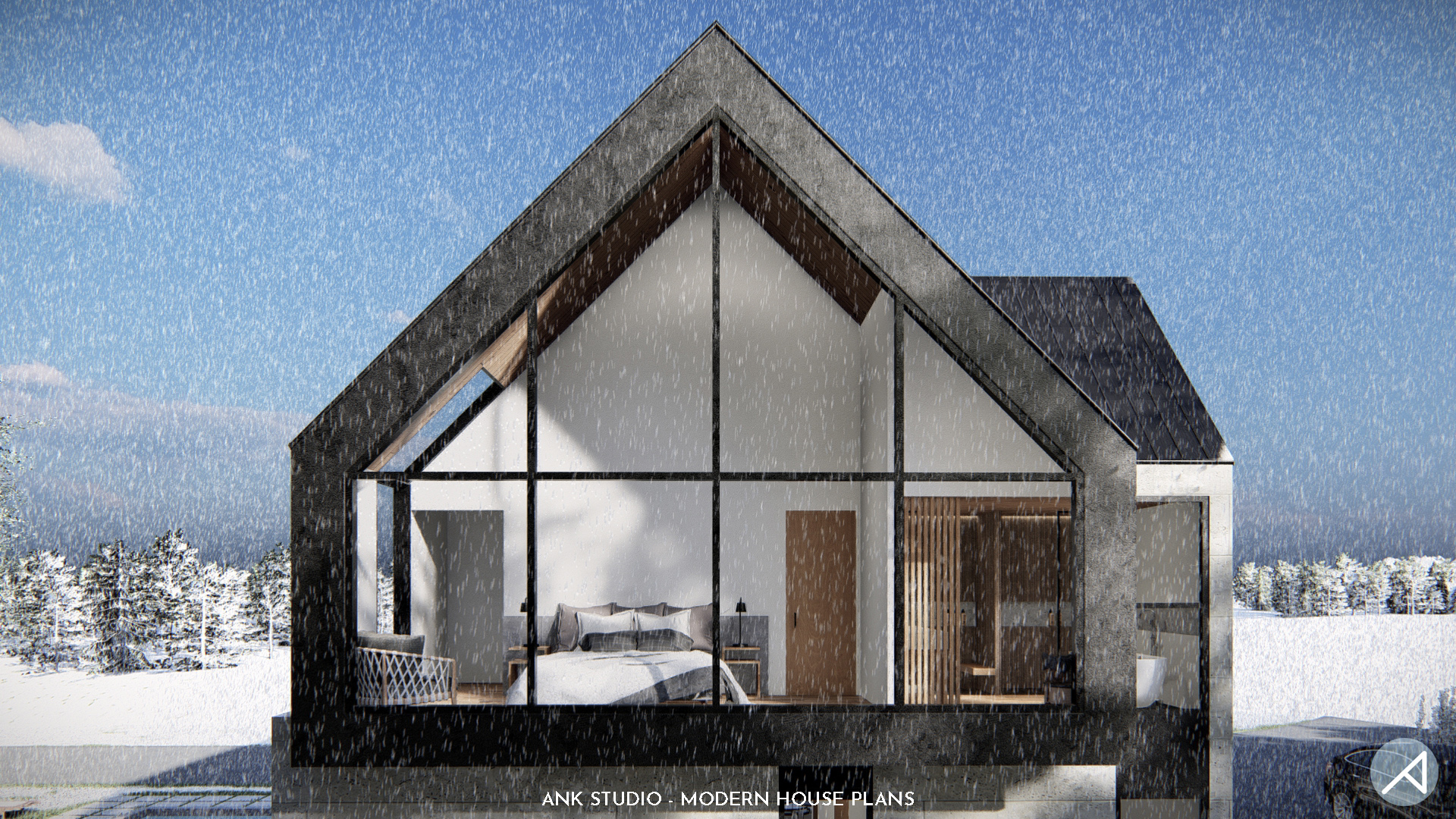 2,000 sq ft Modern Scandinavian Barndominium / Barn House Plan - Modern ...