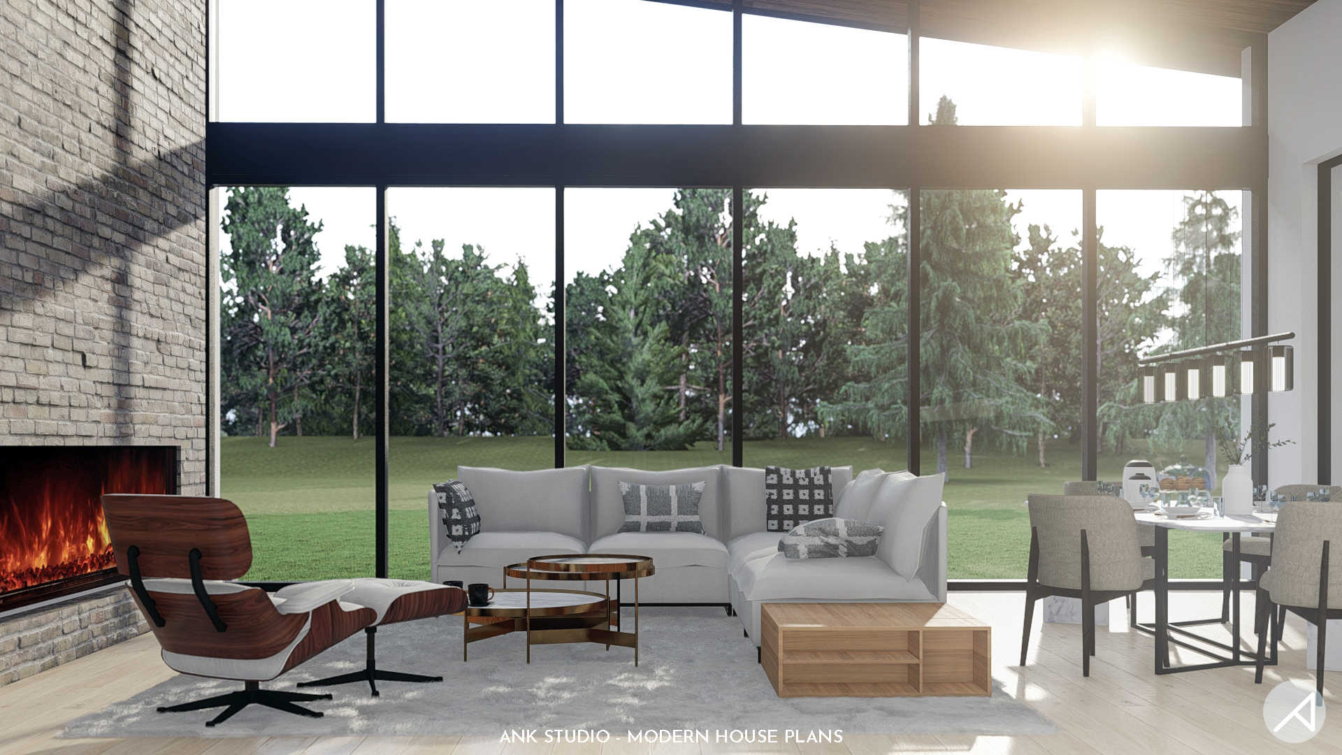 5-Bedroom Mid-Century Modern Contemporary House Plan - ANK STUDIO House ...