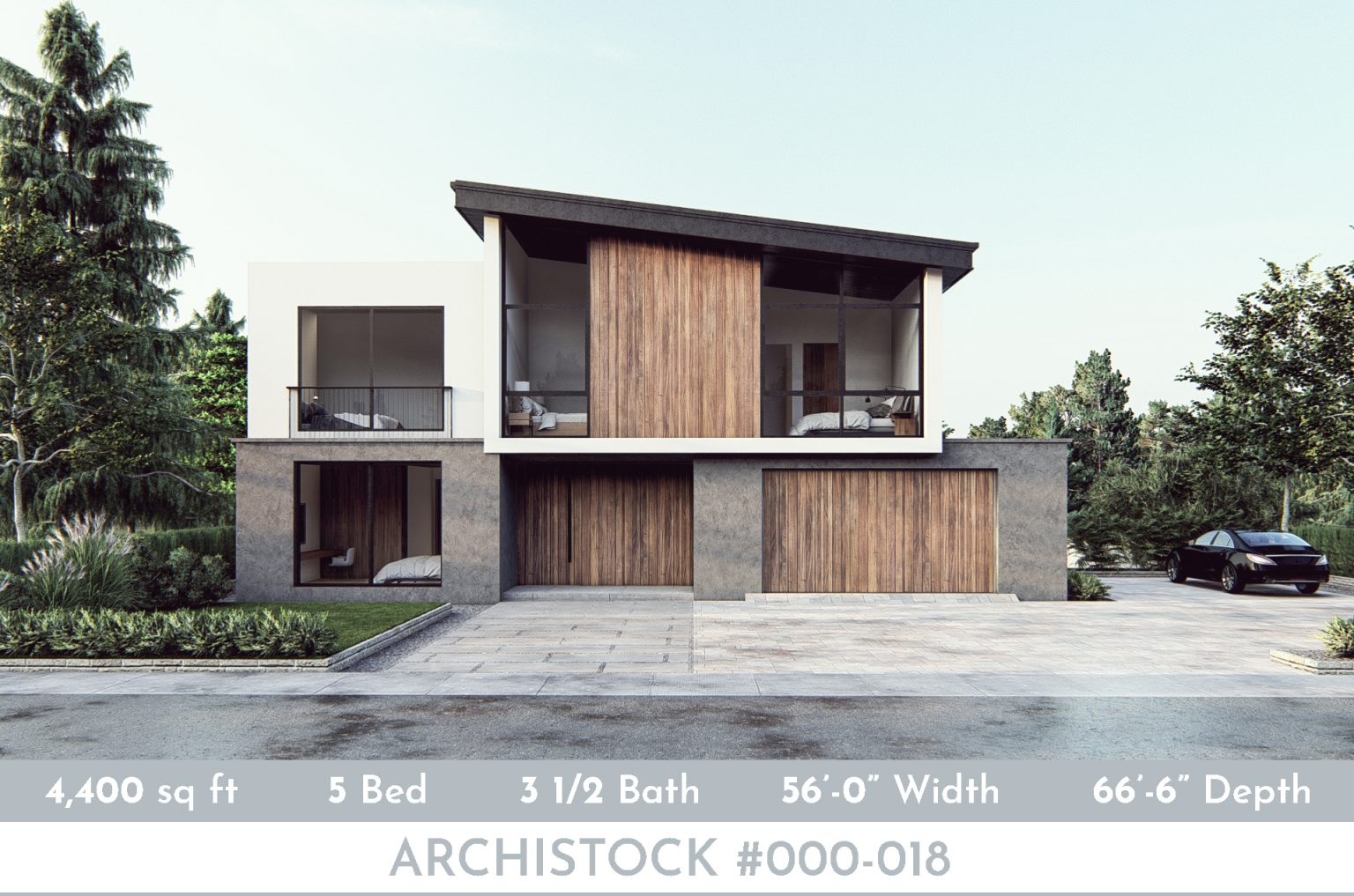 5-Bedroom Mid-Century Modern Contemporary House Plan - ANK STUDIO House ...