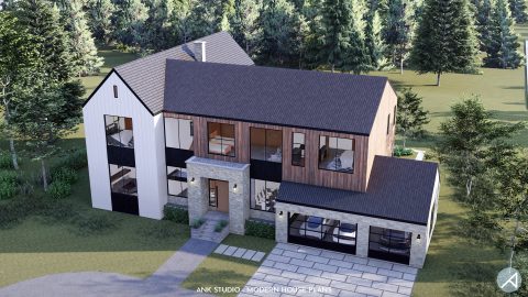 6-Bedroom Modern Farmhouse Plan for Spacious Living - ANK STUDIO House ...