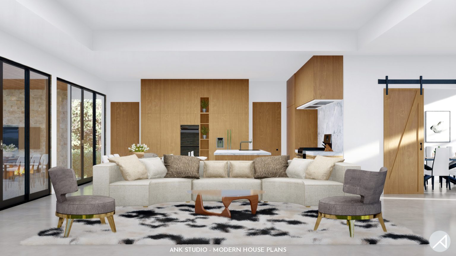 6-Bedroom Modern Farmhouse Plan for Spacious Living - ANK STUDIO House ...