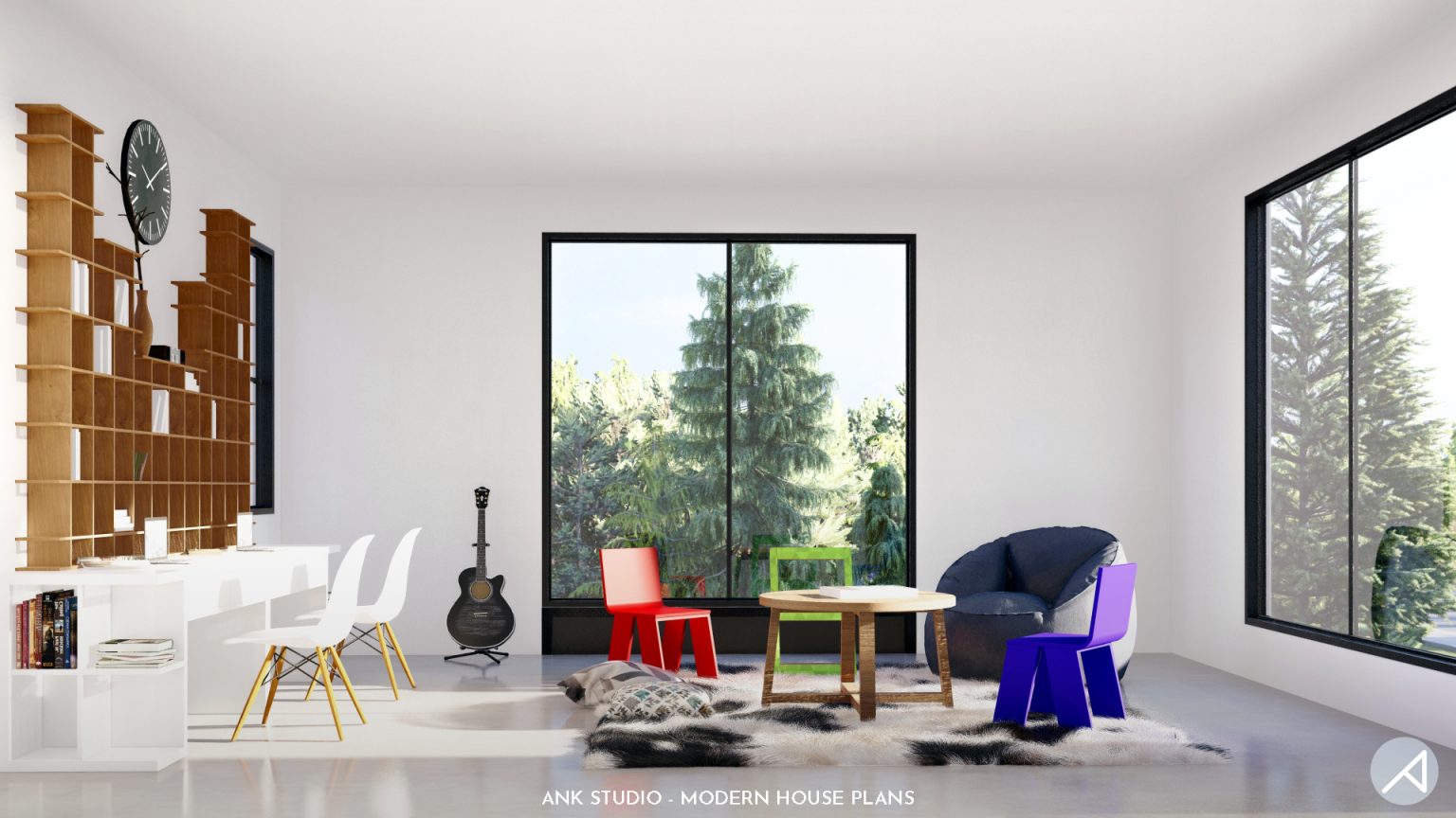 6-Bedroom Modern Farmhouse Plan for Spacious Living - ANK STUDIO House Plans