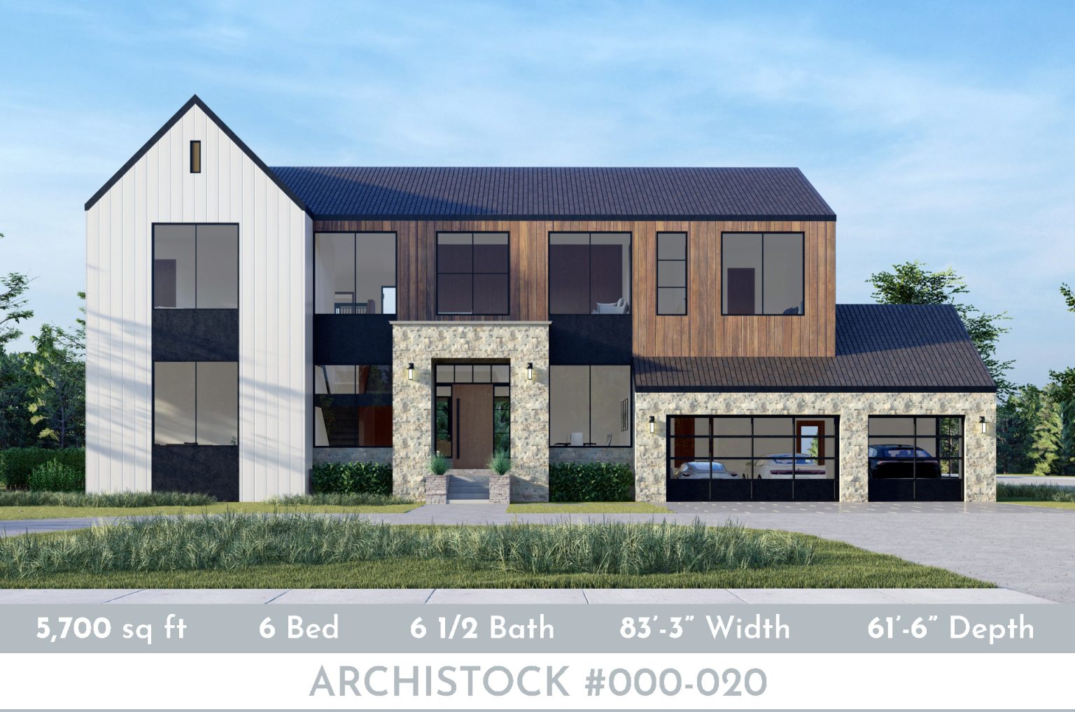 6-Bedroom Modern Farmhouse Plan for Spacious Living - ANK STUDIO House ...