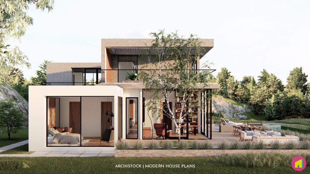 Ultra Modern Home with Infinity Pool - ANK STUDIO House Plans