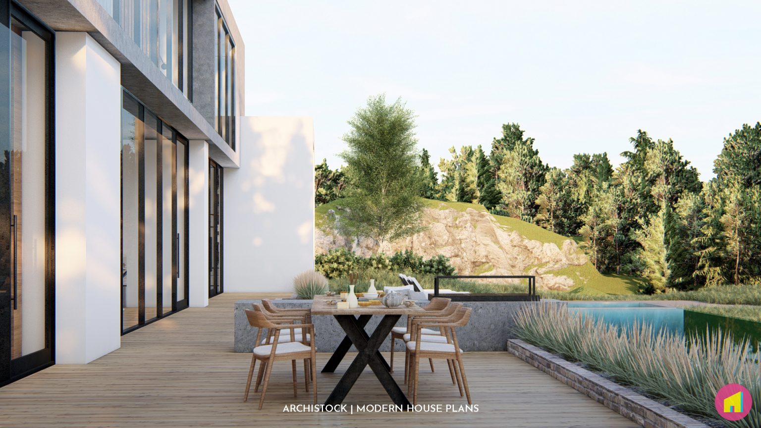 Ultra Modern Home with Infinity Pool - ANK STUDIO House Plans