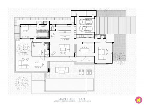 Ultra Modern Home with Infinity Pool - ANK STUDIO House Plans