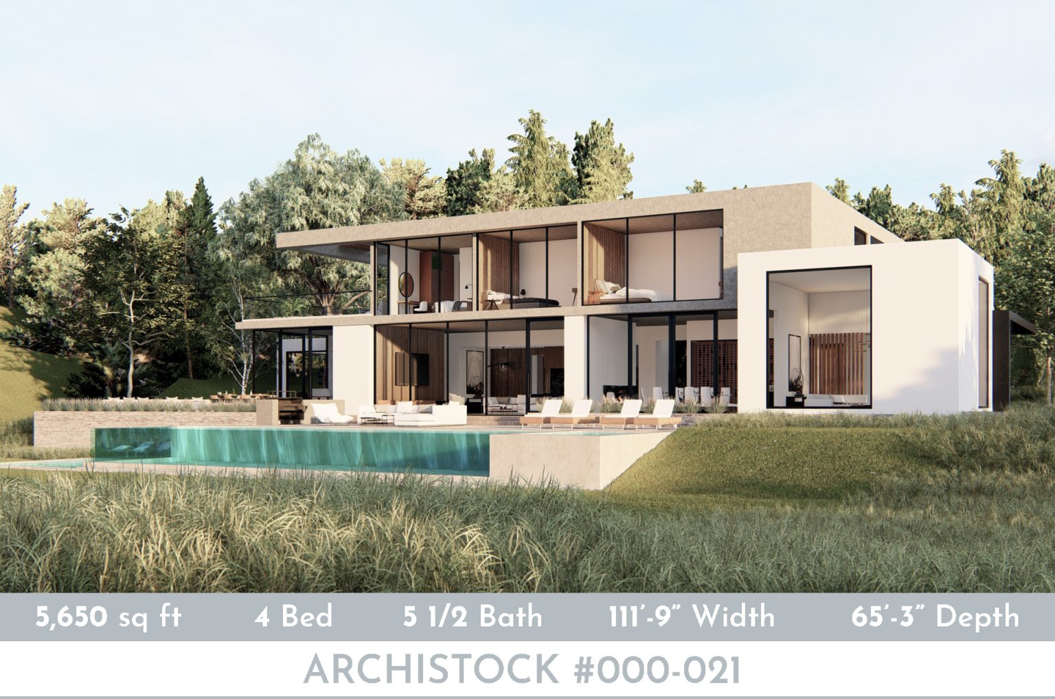 Ultra Modern Home with Infinity Pool - ANK STUDIO House Plans