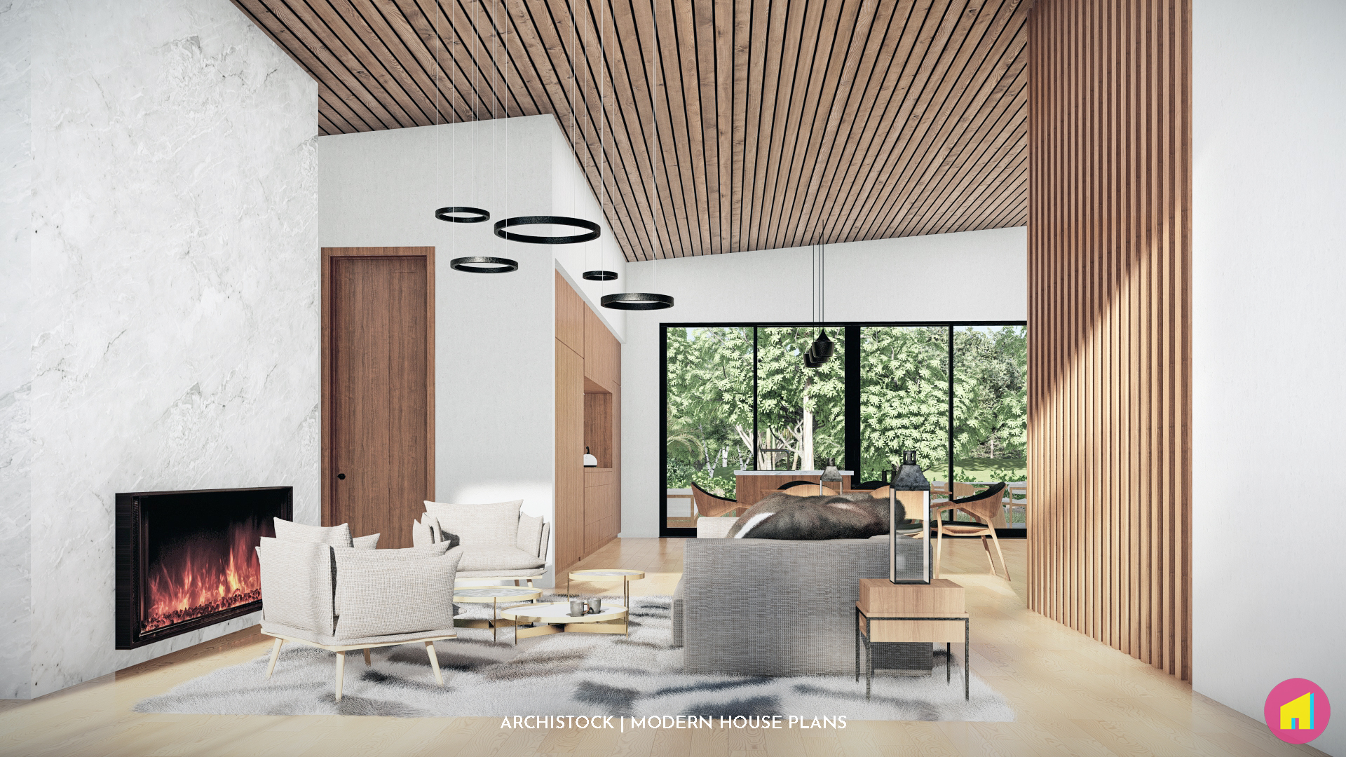 Mid-Century Modern Home, One-story House Concept - Modern House Plans