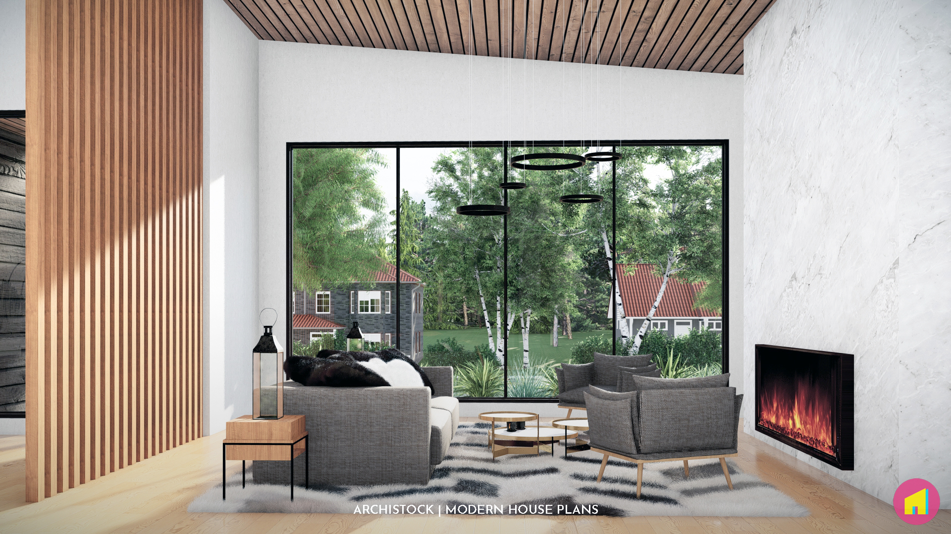 Mid-Century Modern Home, One-story House Concept - Modern House Plans