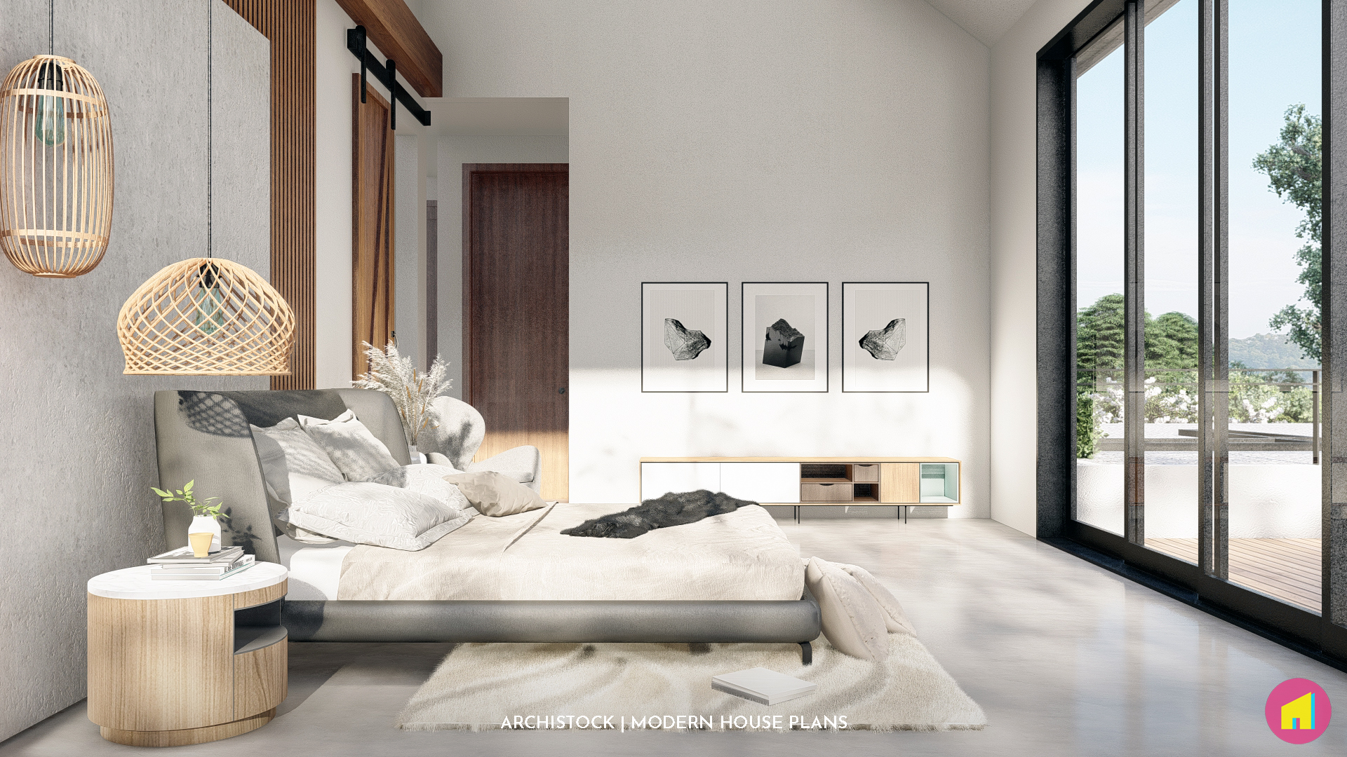 2,400 sq ft Minimalist Pitched-Roof House Plan - ANK STUDIO House Plans