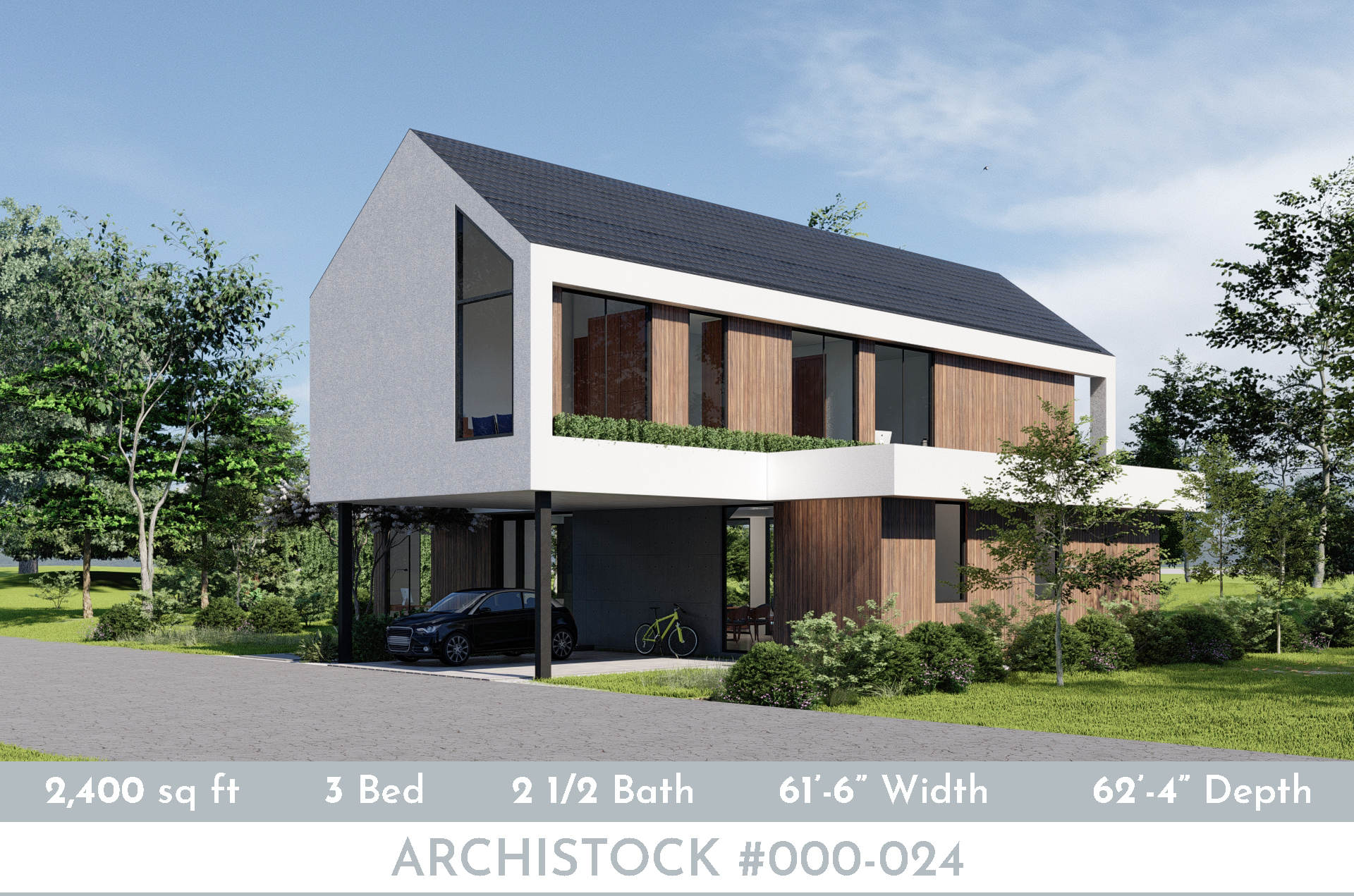 Minimalist Pitched-Roof House Archives - Modern House Plans