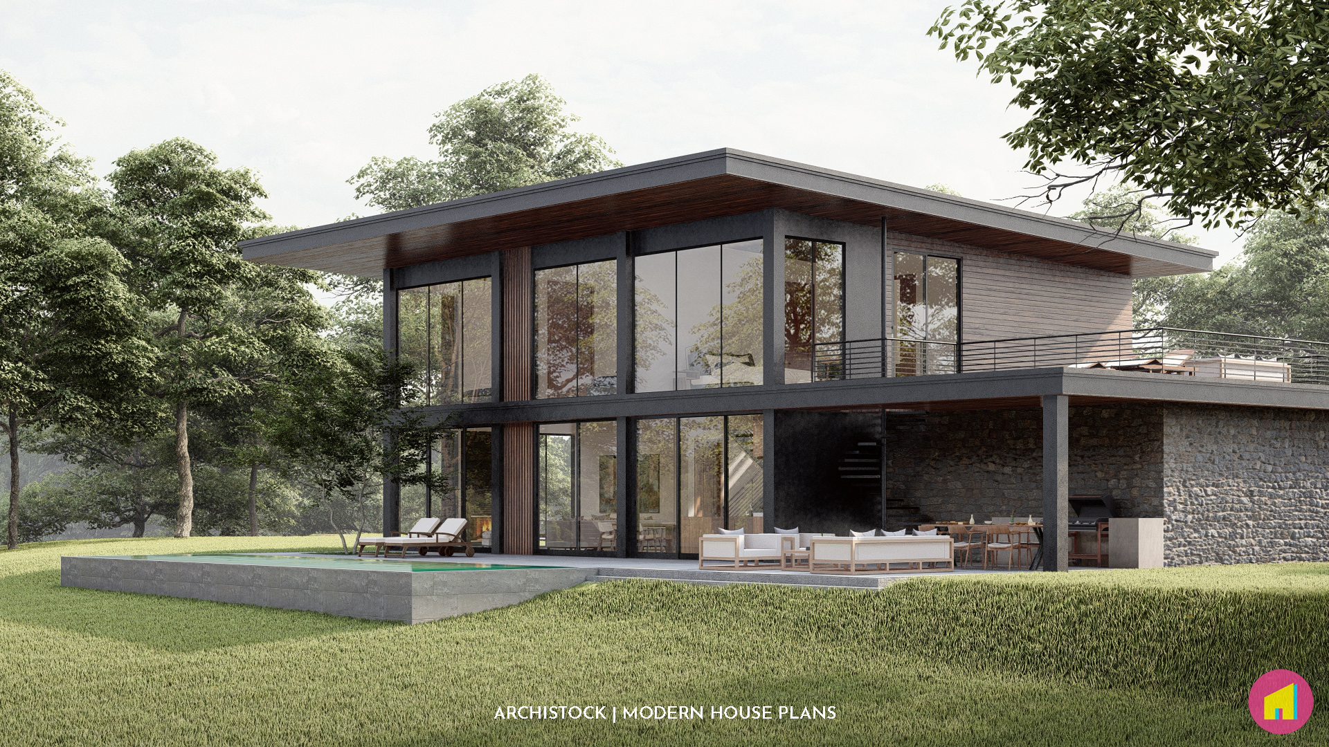 3,250 sq ft Pacific Northwest Contemporary House - ANK STUDIO House Plans