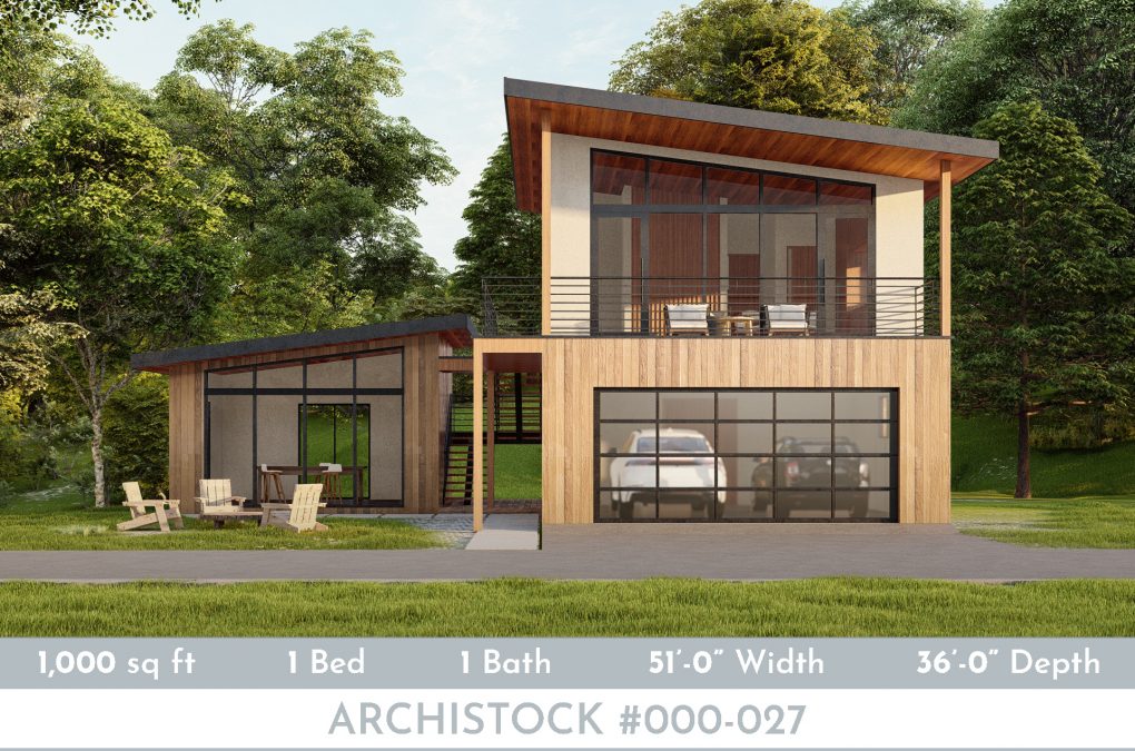 Modern Garage Apartment with Home Office - ANK STUDIO House Plans