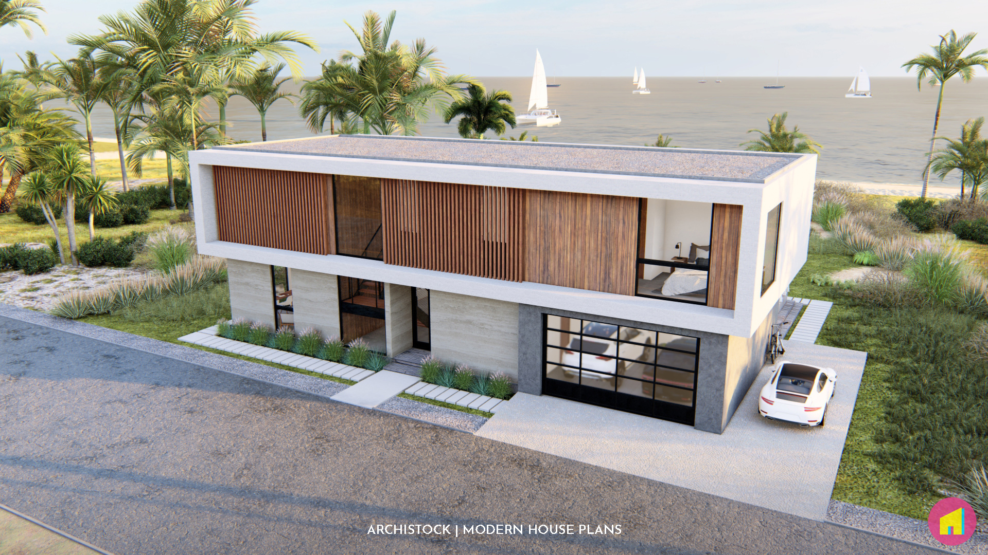 2,900 sq ft Modern Beach House - ANK STUDIO House Plans