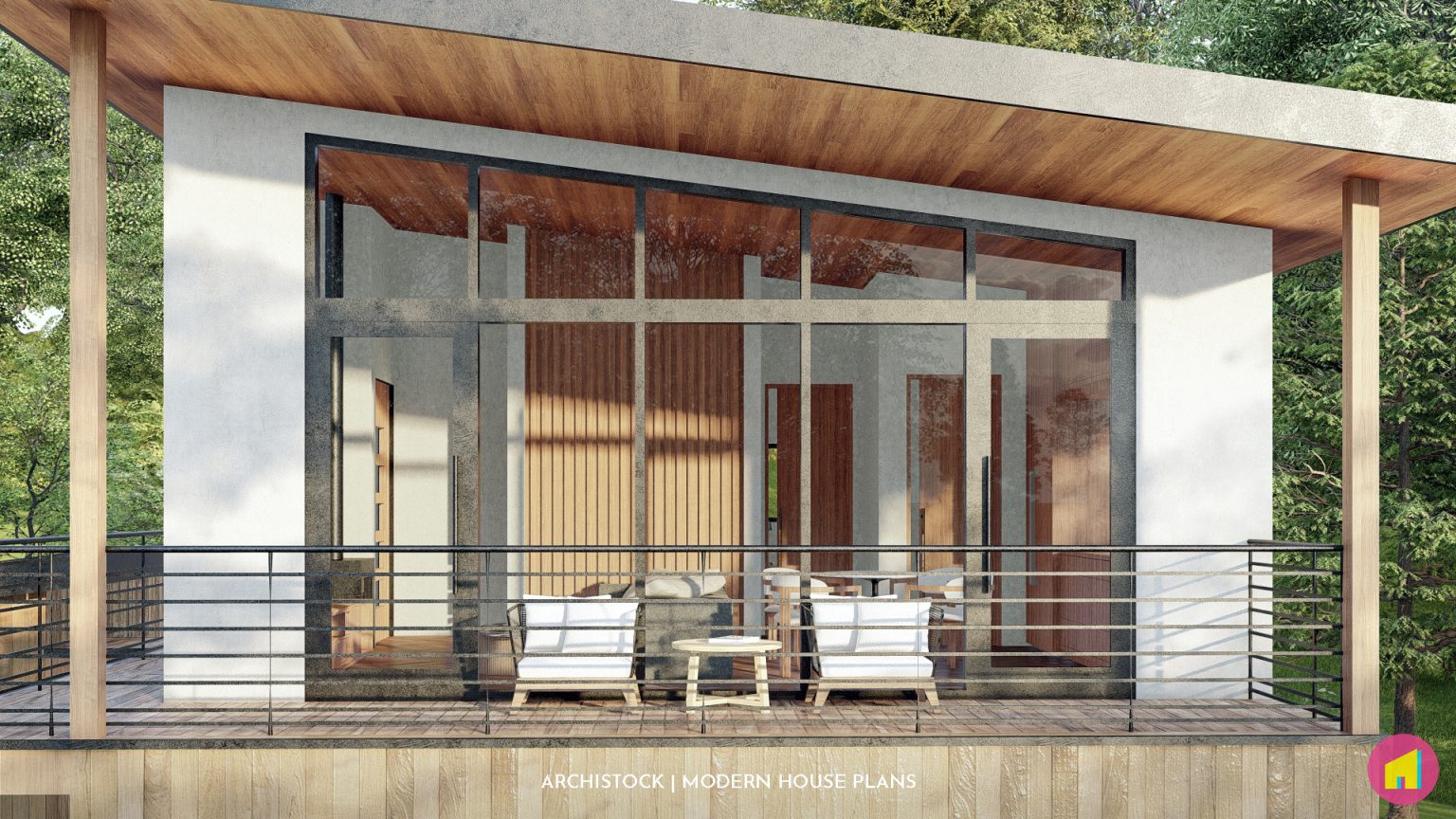 Modern Garage Apartment with Home Office - ANK STUDIO House Plans