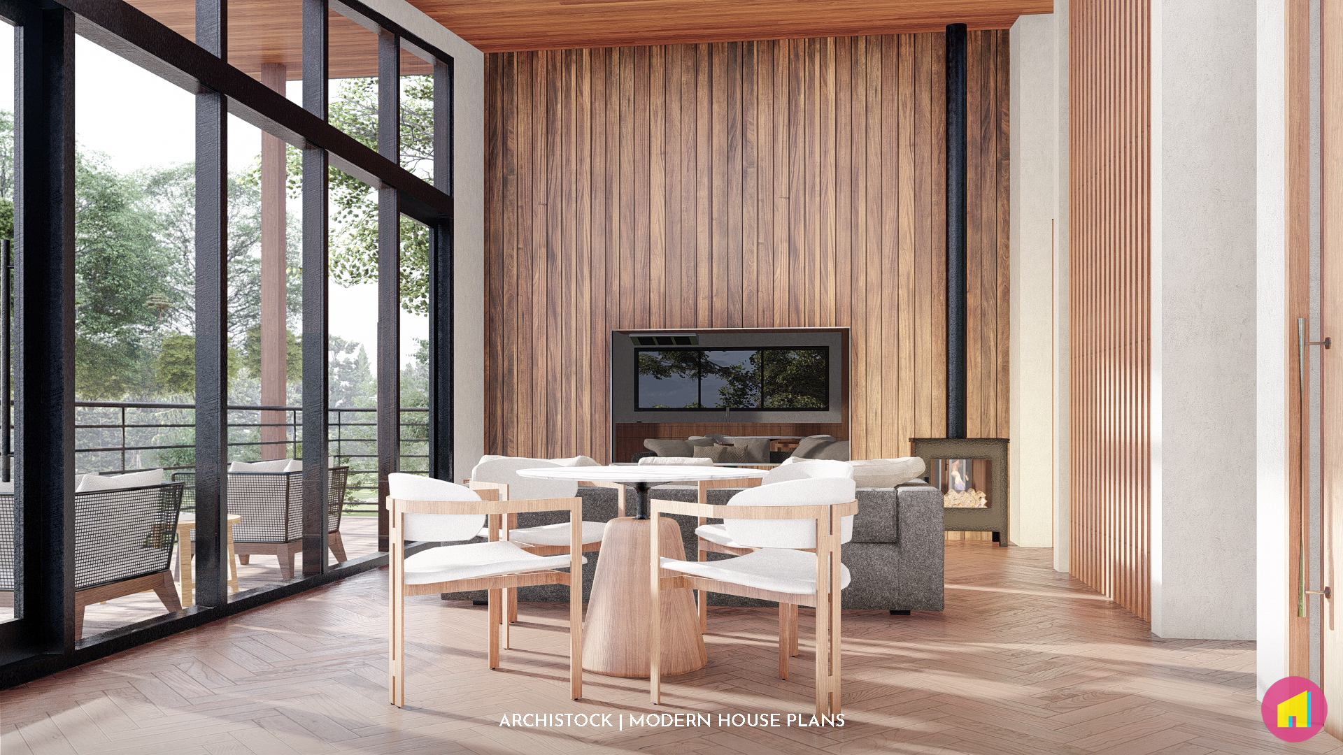 Modern Garage Apartment with Home Office - ANK STUDIO House Plans