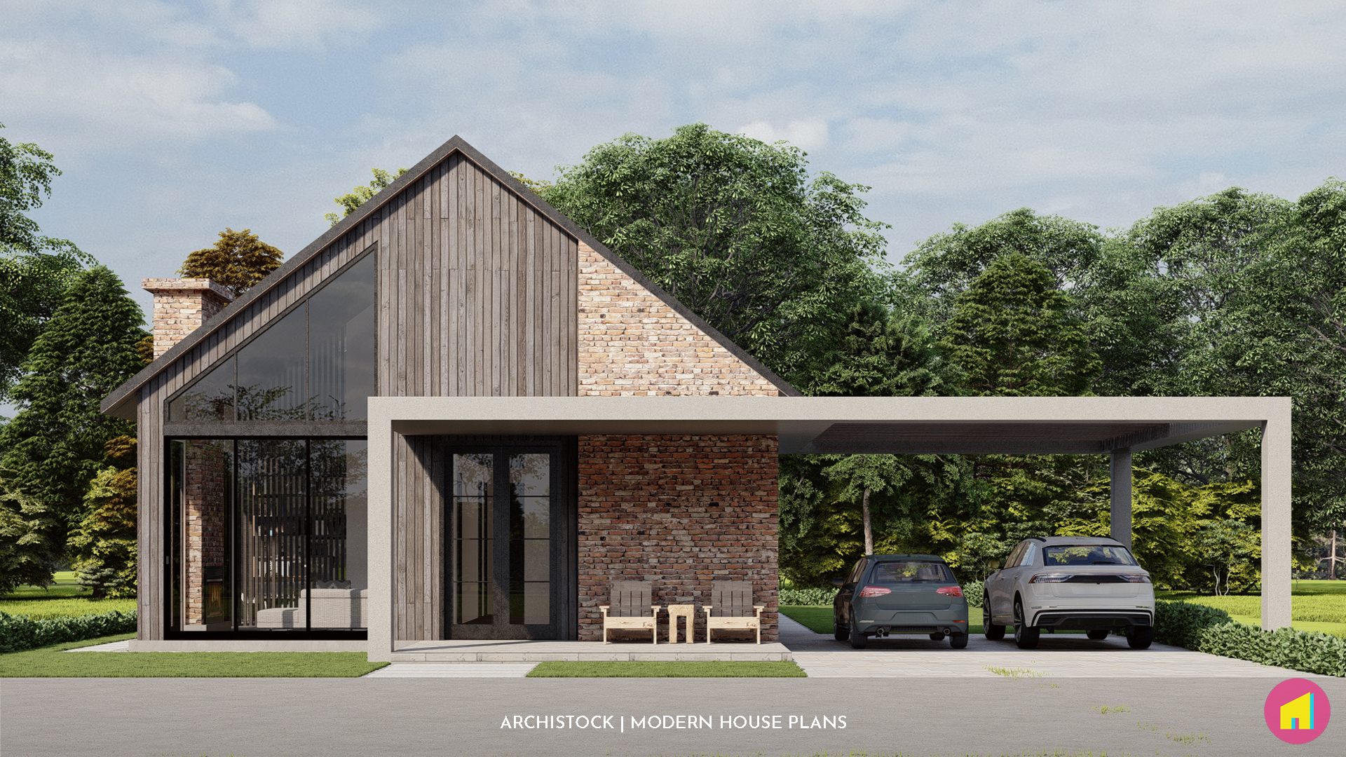 1,800 sq ft Nordic Barn House with Attic - ANK STUDIO House Plans