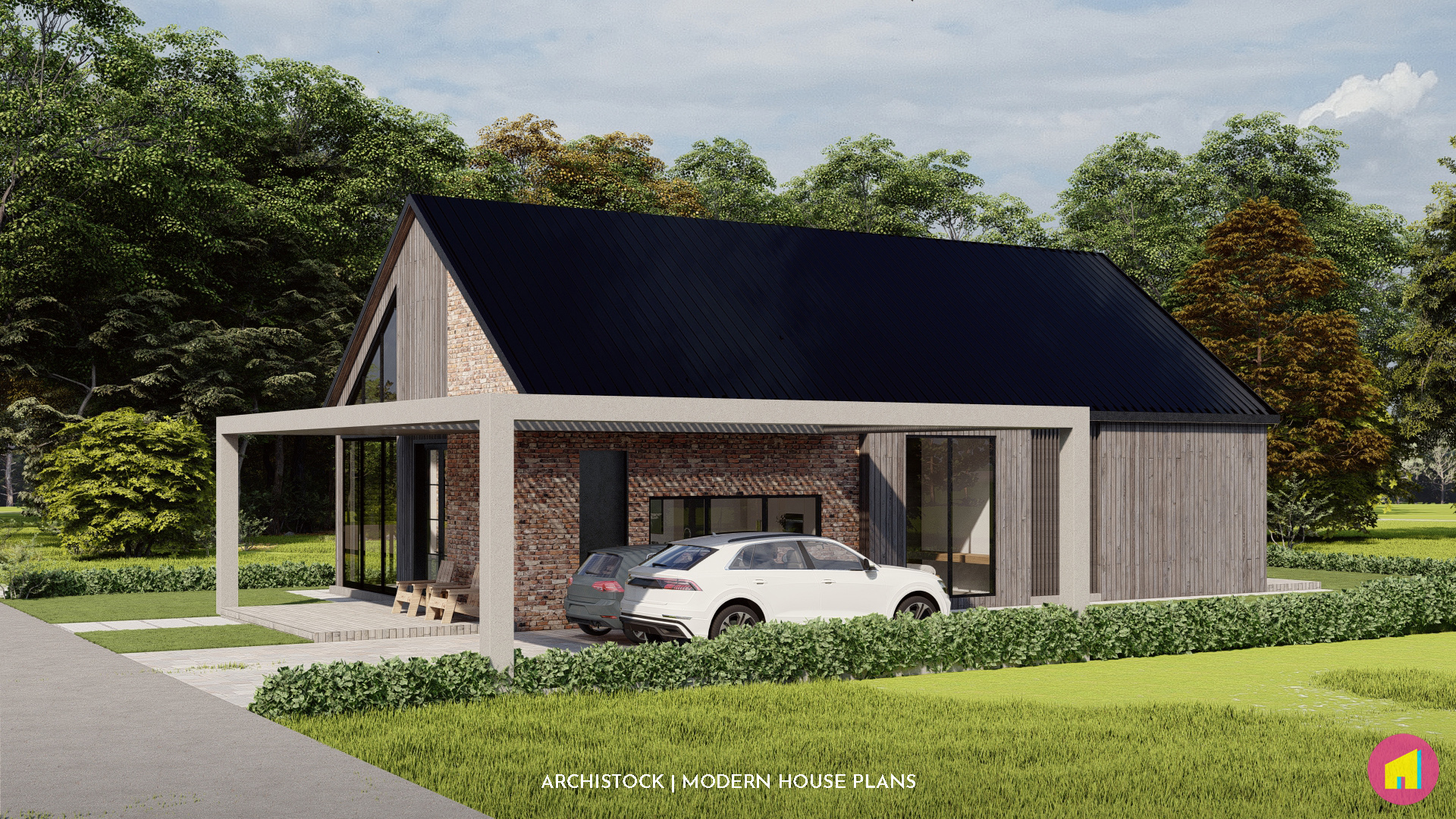 1,800 sq ft Nordic Barn House with Attic - ANK STUDIO House Plans